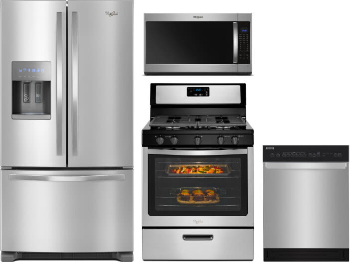 Whirlpool WPRERADWMW5169 4 Piece Kitchen Appliances Package with French ...