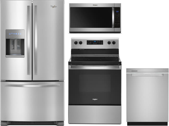 Whirlpool WPRERADWMW5174 4 Piece Kitchen Appliances Package with French ...
