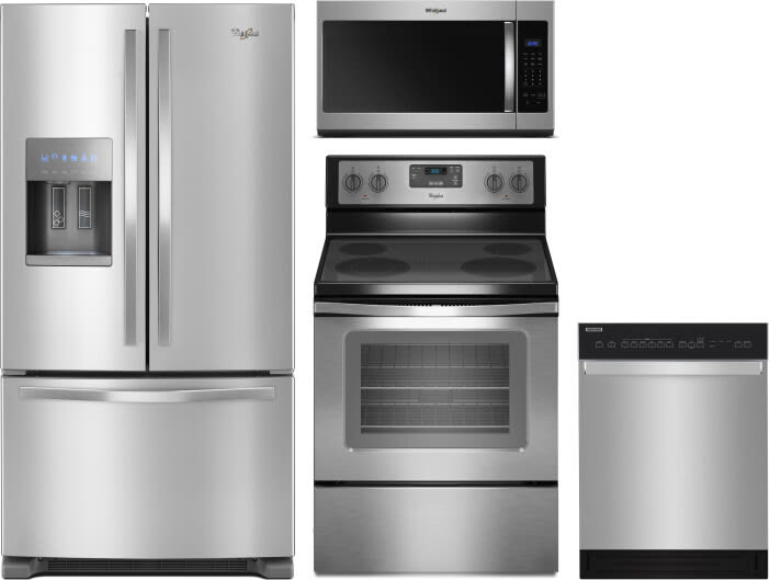 Whirlpool WPRERADWMW6014 4 Piece Kitchen Appliances Package with French ...