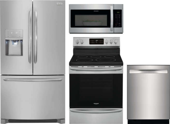 Frigidaire FGRERADWMW1089 4 Piece Kitchen Appliances Package with ...