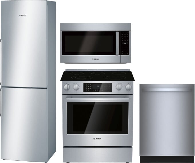 Bosch BORERADWMW11367 4 Piece Kitchen Appliances Package with Bottom ...