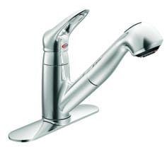Moen 7570C Single Lever Pull-Out Faucet with 9-5/8 Inch Reach, 9-7/8 ...