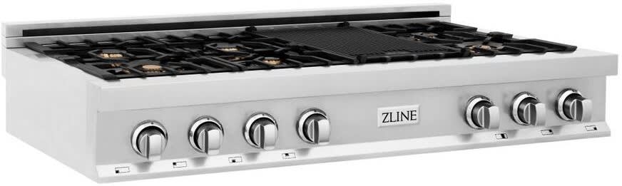 ZLINE RTBR48 Professional Gas Rangetop with 7 Italian Brass Burners ...