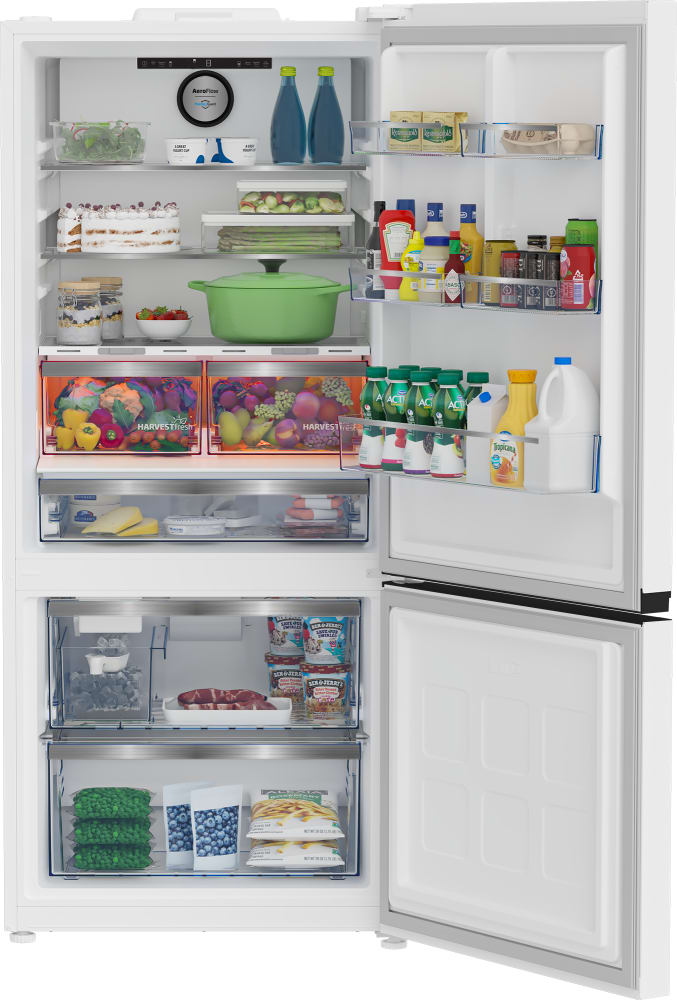 Beko BFBF30116WHIM 30 Inch Counter-Depth Bottom Freezer Refrigerator ...