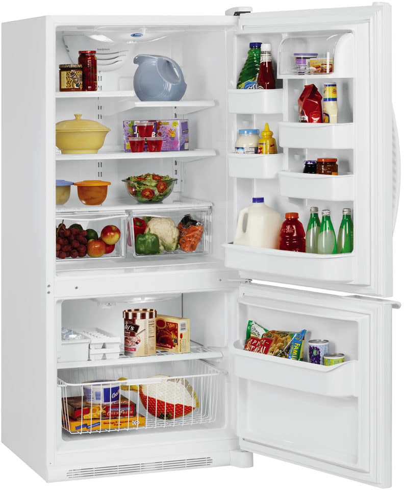 Amana ABB1921DEW 18.5 cu. ft. Freestanding Bottom-Freezer Refrigerator ...