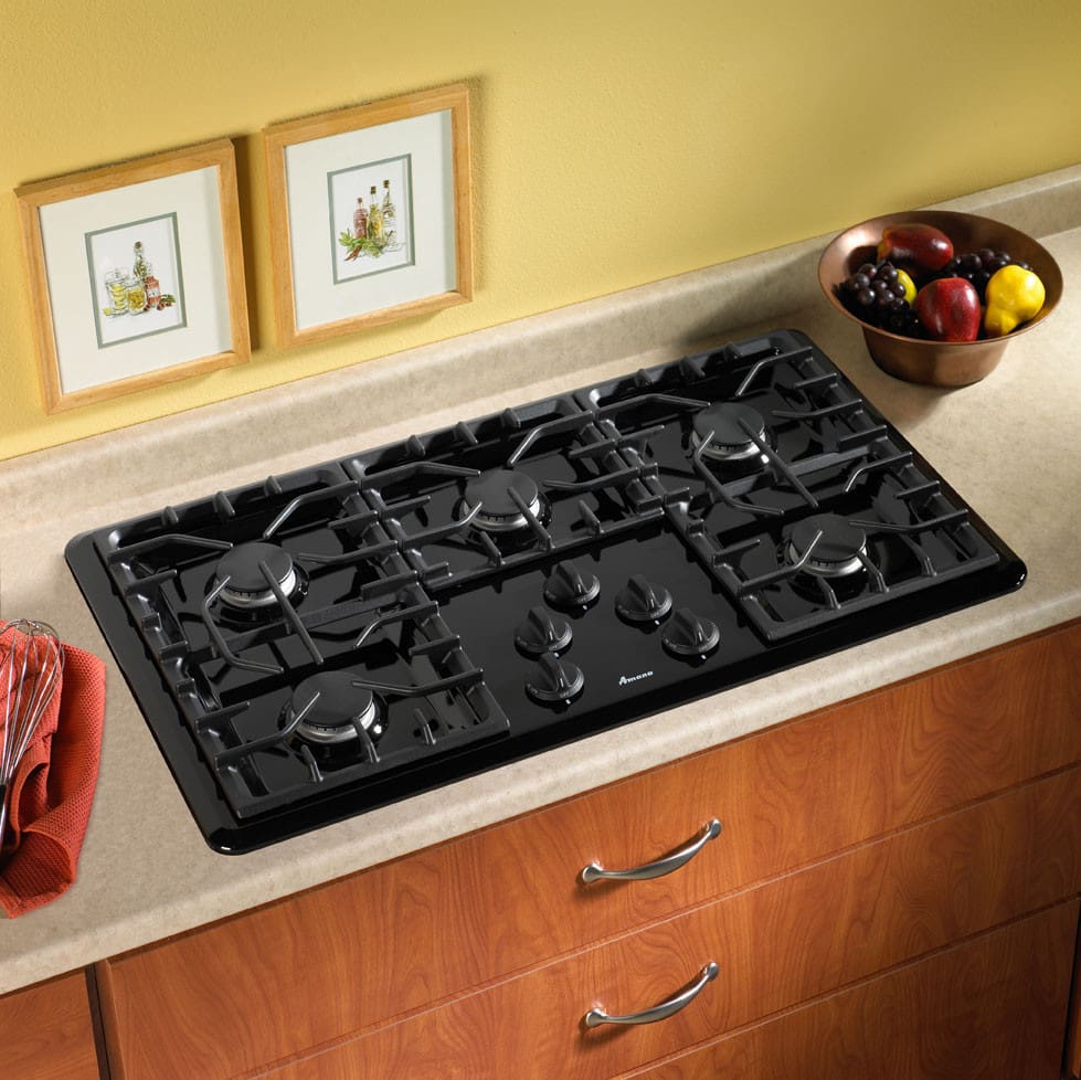 Amana AKS3640E 36 Inch Gas Cooktop with Continuous Cast-Iron Grates and ...