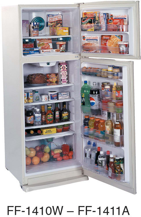 Summit FF1411A 12.6 Cu. Ft. Top-Freezer Refrigerator with Glass Shelves ...