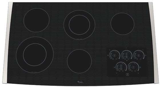 Whirlpool GJC3655RS 36 Inch Smoothtop Electric Cooktop with 5 Radiant ...