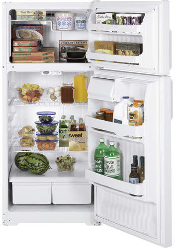 Hotpoint HTH17CBTWW 16.6 cu. ft. Top-Freezer Refrigerator with 2 ...