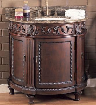 Empire Industries I36 36 Inch Traditional Hand Carved Vanity with 3 ...