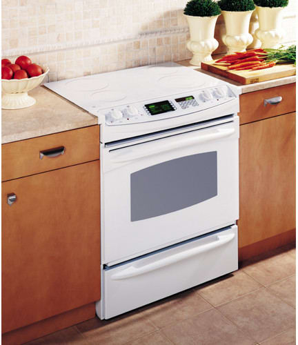 GE JS998THWW 30 Inch Slide-In Electric Range with Trivection Technology ...