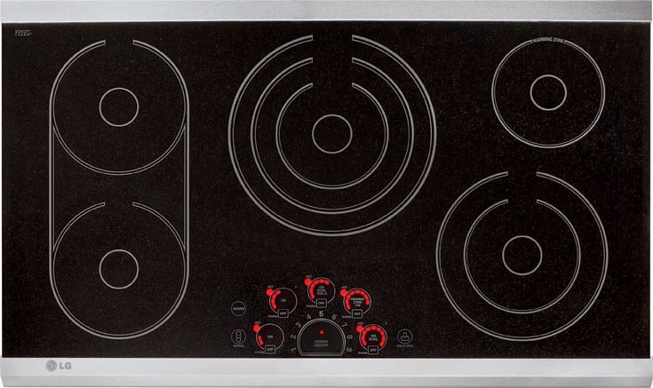 LG LCE3681ST 36 Inch Smoothtop Electric Cooktop 5 Steady Heat Elements ...