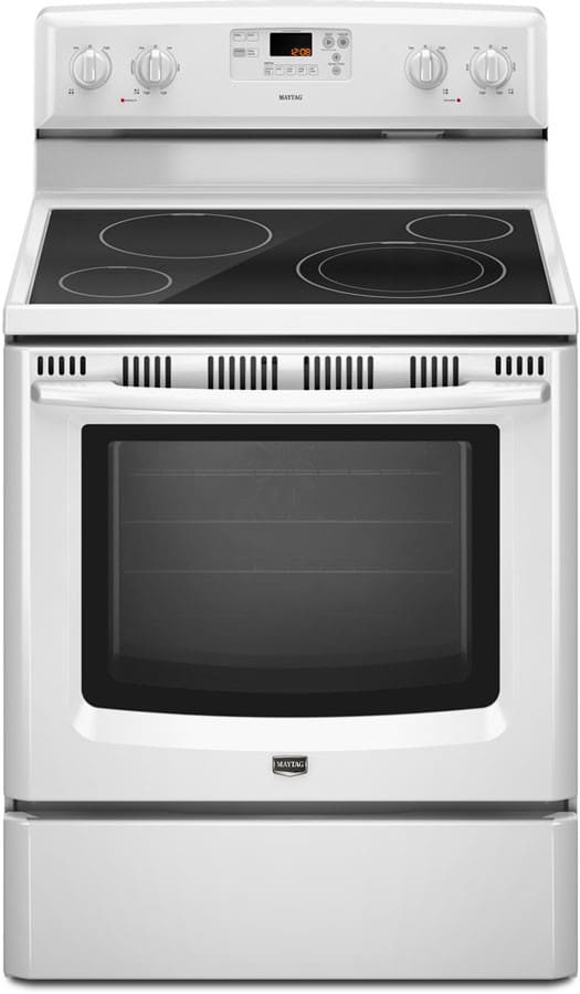 Maytag MER8770WW 30 Inch Freestanding Electric Range with 4 Radiant ...