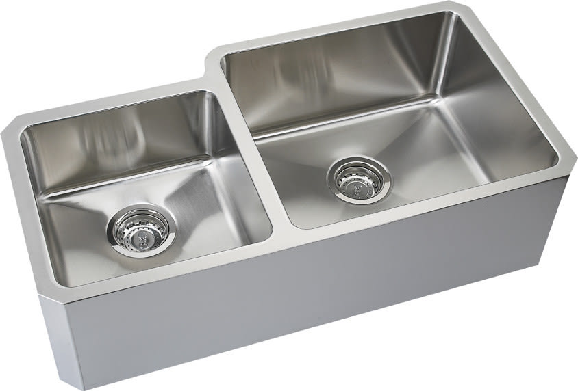 Hamat SFA3545R 34 Inch Undermount Double Bowl Stainless Steel Apron ...