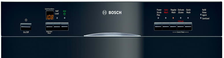 Bosch SHE55M06UC Full Console Dishwasher with 5 Wash Cycles, Platinum ...