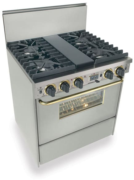 FiveStar TPN287BSW 30 Inch Pro-Style Dual-Fuel LP Gas Range with 4 ...
