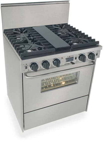 FiveStar TPN287BW 30 Inch Pro-Style Dual-Fuel LP Gas Range with 4 ...