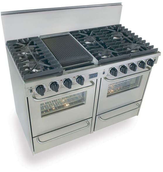 FiveStar TPN5317BW 48 Inch Freestanding Professional Gas Range with 6 ...