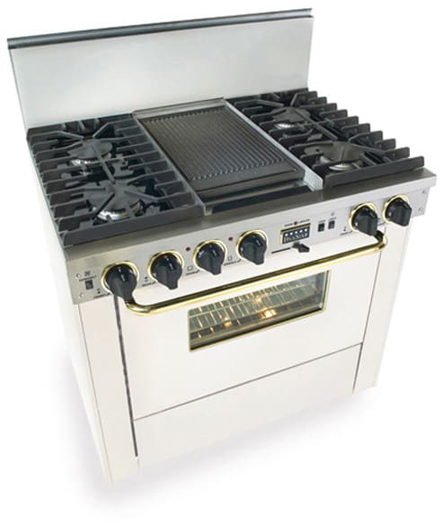 FiveStar WPN3377SW 36 Inch Pro-Style Dual-Fuel LP Gas Range with 4 ...