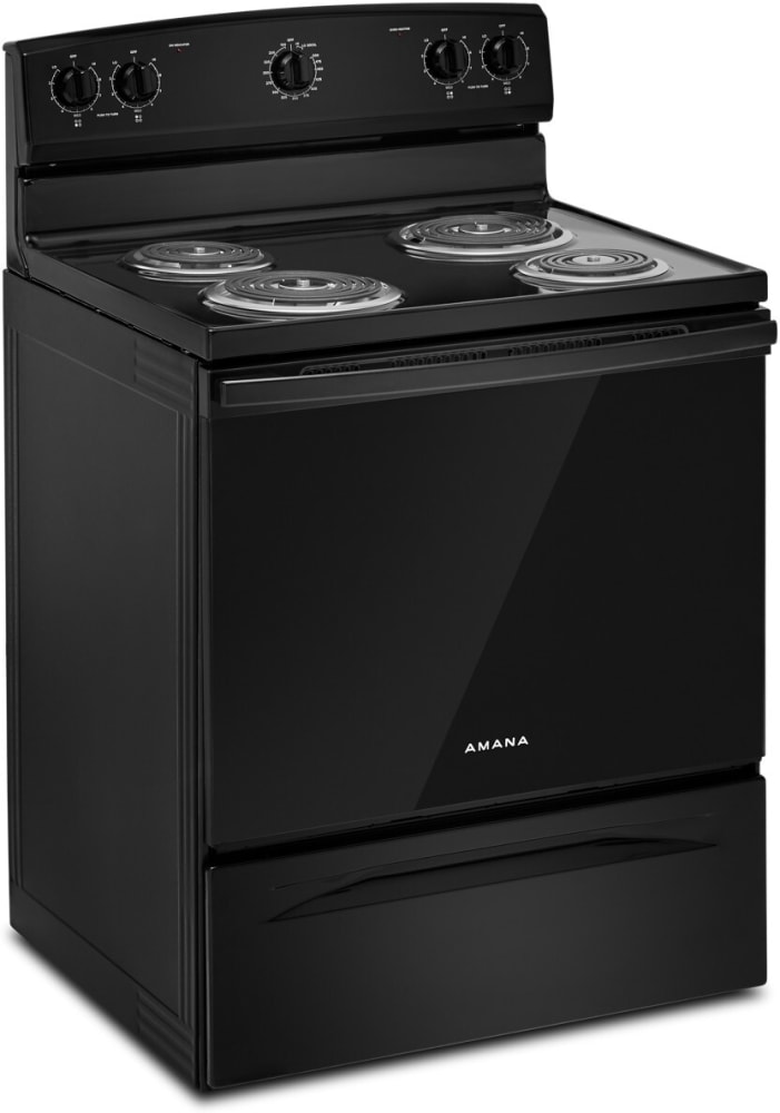 Amana ACR4203MNB 30 Inch Freestanding Electric Range with 4 Coil ...
