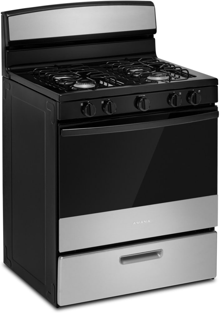 Amana AGR4203MNS 30 Inch Freestanding Gas Range with 4 Sealed Burners ...