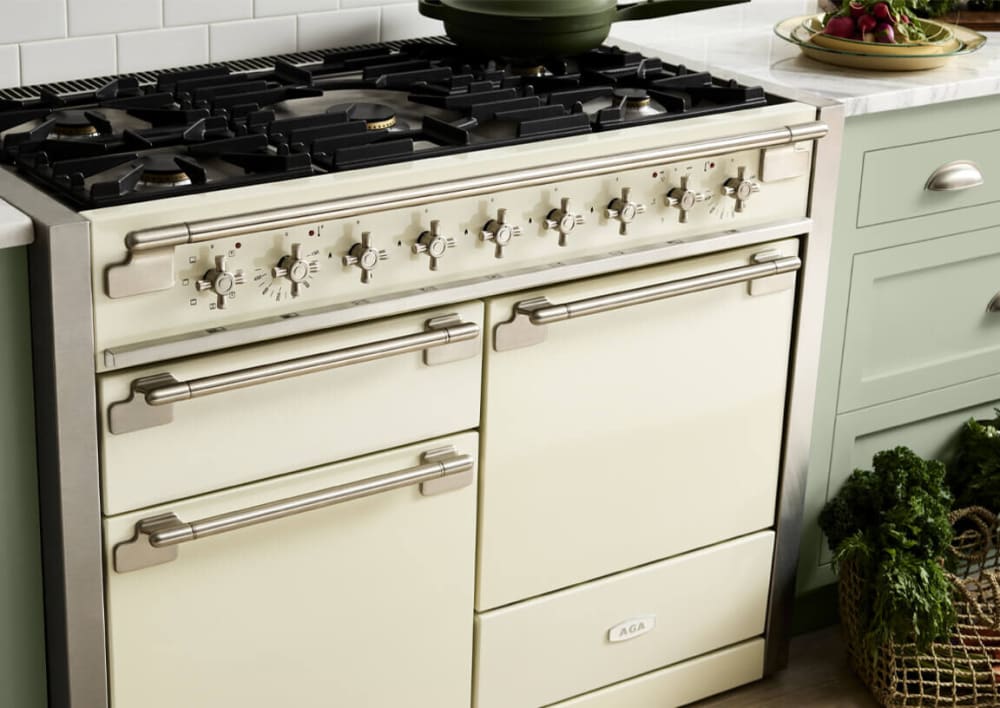 AGA AEL481DFSTB 48 Inch Freestanding Dual Fuel Range with 5 Sealed ...