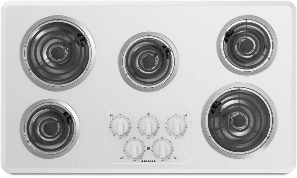 Amana ACC6356KFW 36 Inch Electric Cooktop with 5 Heating Elements ...