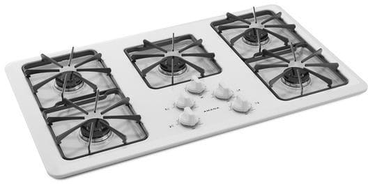 Amana AGC6356KFW 36 Inch Gas Cooktop with 5 Sealed Burners, Front ...