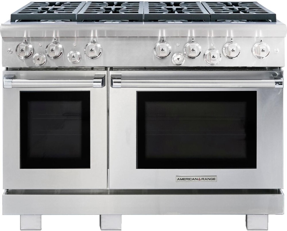 American Range ARR488DFN 48 Inch Freestanding Dual Fuel Range with 8 ...