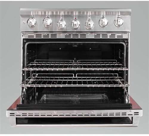 American Range ARROB366DFN 36 Inch Freestanding Dual Fuel Range with 6 ...