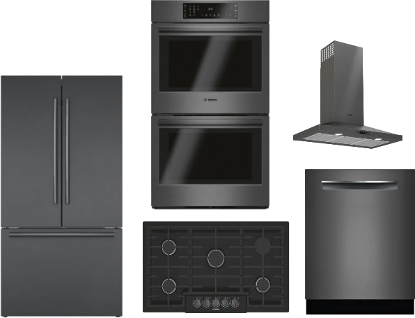 Bosch BORECOWODWRH12036 5 Piece Kitchen Appliances Package with French ...