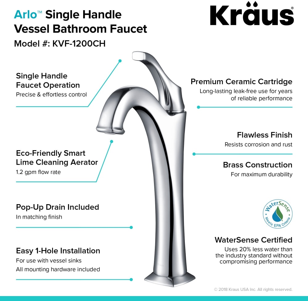 Kraus CGV39119MM1200CH 17 Inch Green Glass Bathroom Vessel Sink and ...