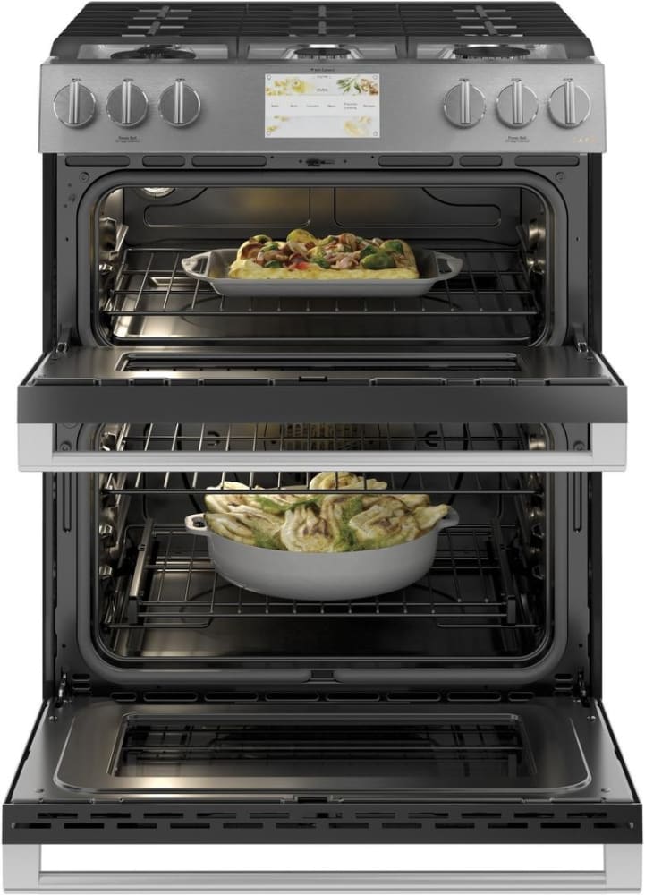 Cafe C2S950M2NS5 30 Inch Slide-In Dual Fuel Smart Range with 6 Sealed ...