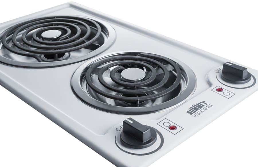 Summit CCE211WH 12 Inch Electric Coil Cooktop with 2 Coil Elements ...