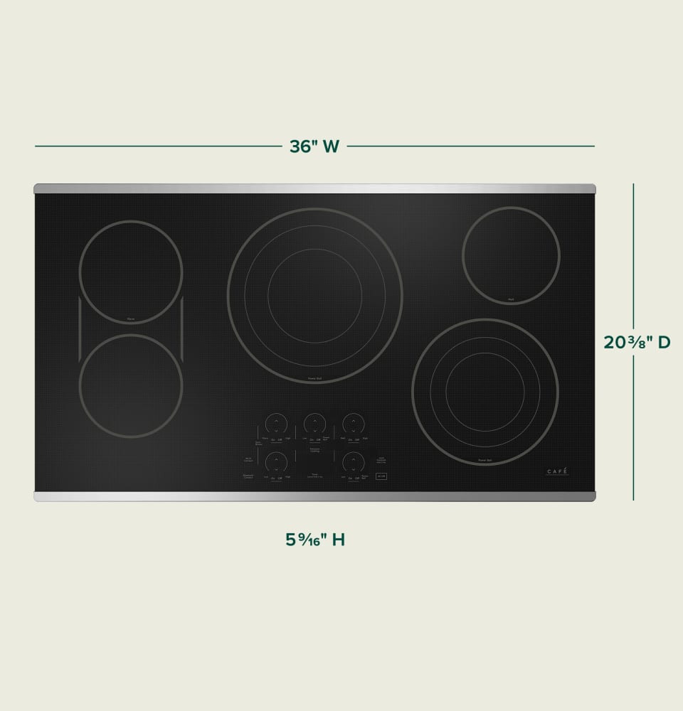 Cafe CEP90362TSS 36 Inch Smoothtop Electric Smart Cooktop with 5 ...