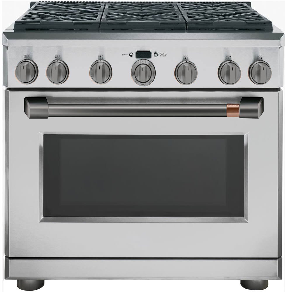 Cafe C2Y366P2MS1 36 Inch Freestanding Professional Dual Fuel Range with ...