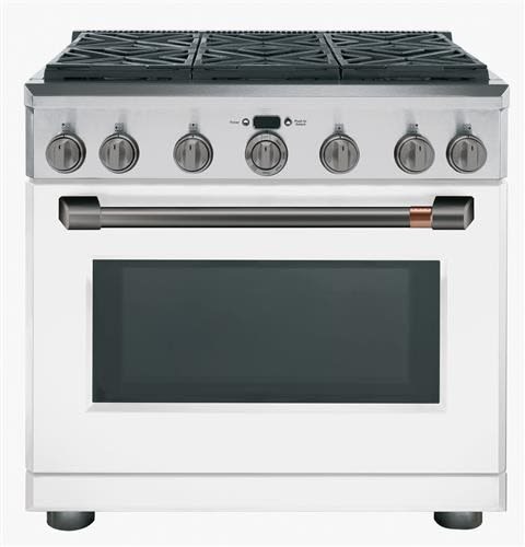Cafe C2Y366P4MW2 36 Inch Freestanding Professional Dual Fuel Range with ...