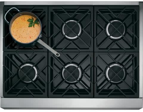 GE CGY366SELSS 36 Inch Freestanding Gas Range with Dual Stack Burners ...