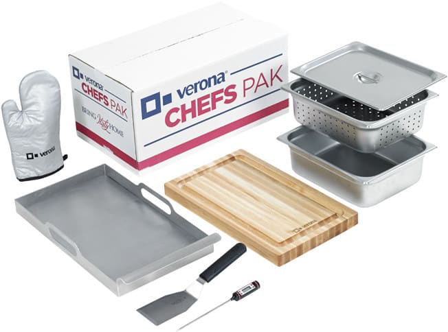 Verona VECP1 CHEFS PAK with Stainless Steel Griddle, Maple Cutting ...