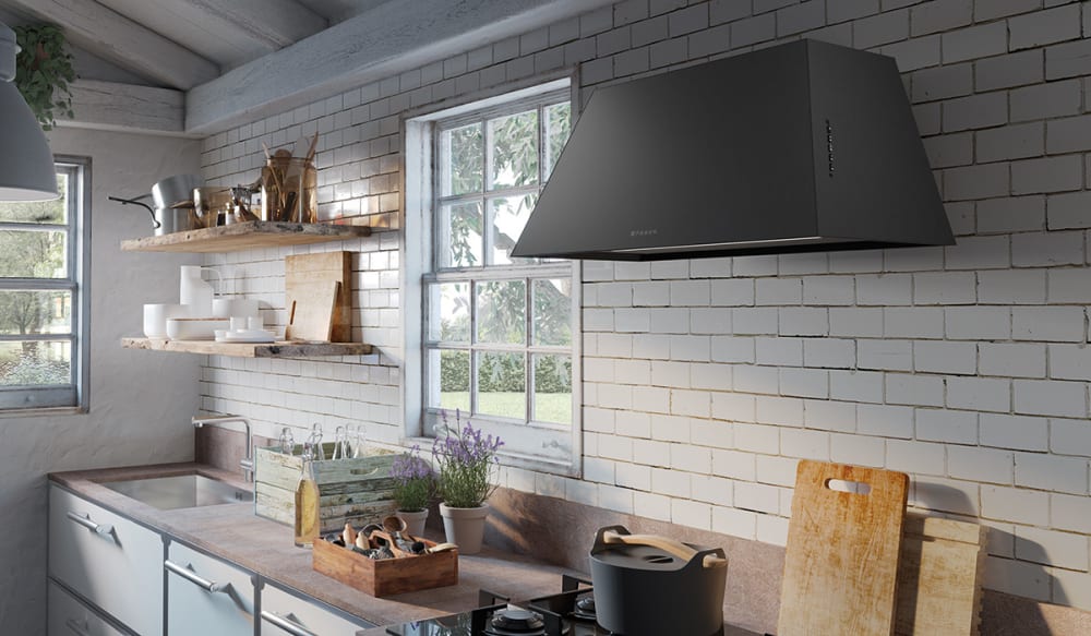 Faber CHLO36BK600 Wall Mounted Range Hood with LED Light Bar, Perimeter ...