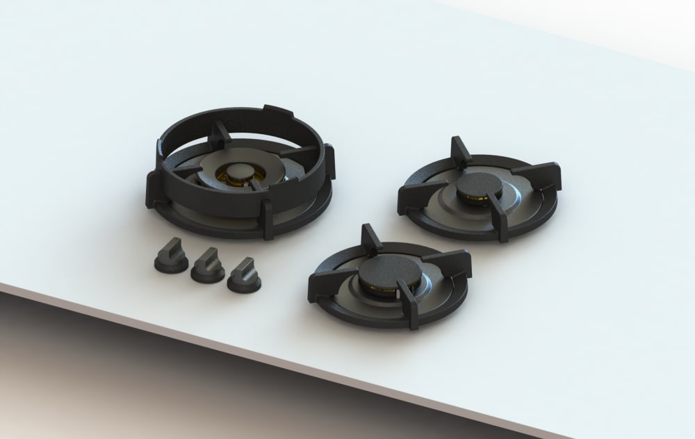 Pitt Cooking CIMA3PTLP 24 Inch Modular Gas Cooktop with 3 Burners ...