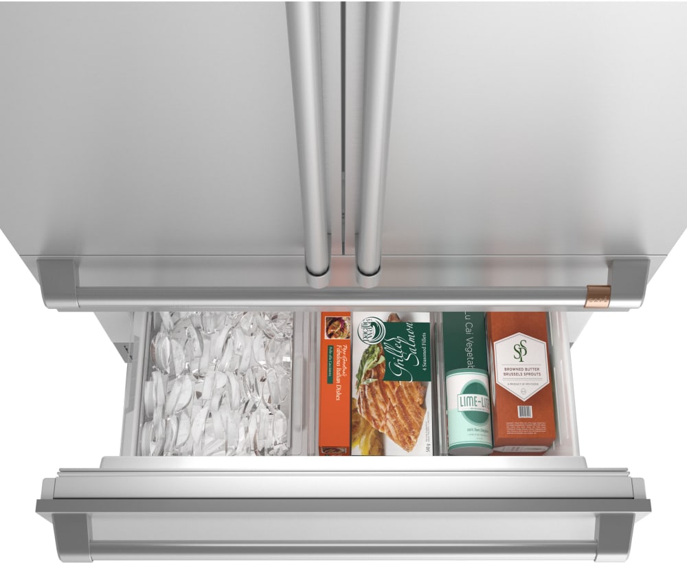 Cafe CIP36NP2VS1 36 Inch Counter Depth Built-In 4-Door French Door Smart Refrigerator with 20.1 ...