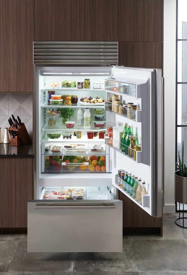 Sub-Zero CL3650UIDOR 36 Inch Built-In Bottom Mount Smart Refrigerator ...