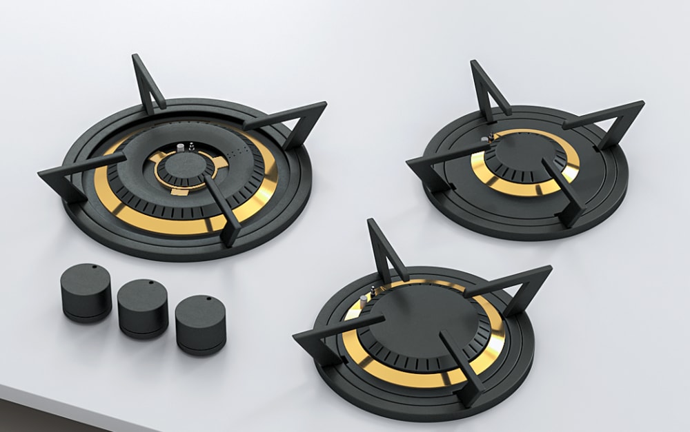 Tulip Cooking TC19556 37,150 BTU Modular Gas Cooktop with Three Sealed ...