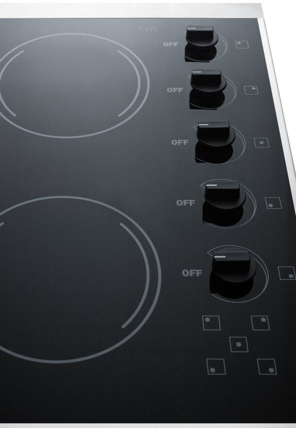 Summit CRS5B13B 27 Inch Electric Cooktop With 5 Radiant Elements, 1,800 ...