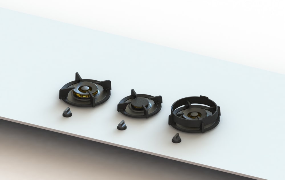 Pitt Cooking CUSIN3PTLP 36 Inch Modular Gas Cooktop with 3 Burners ...