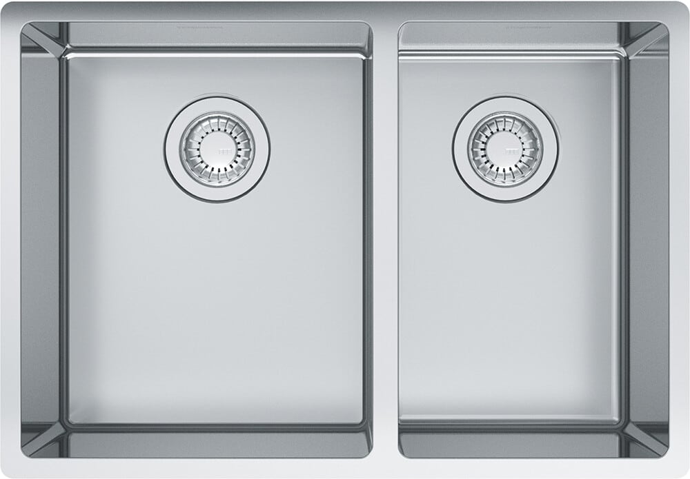 Franke CUX16024 Undermount Double Bowl Kitchen Sink with Durable Pearl ...