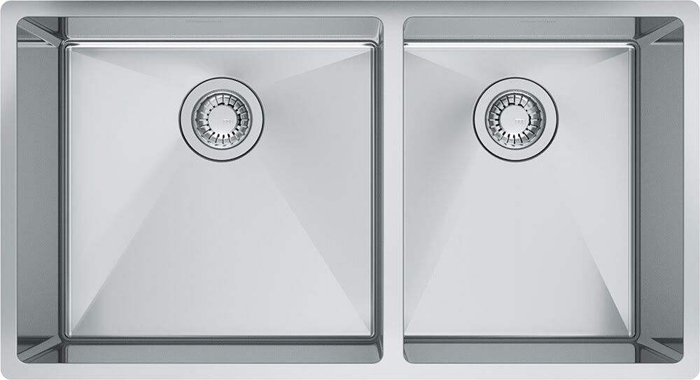 Franke CUX16032 Undermount Double Bowl Kitchen Sink with Durable Pearl ...