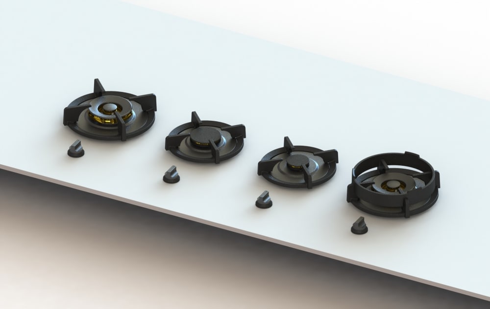 Pitt Cooking DANAU4PTLP 48 Inch Modular Gas Cooktop with 4 Burners ...