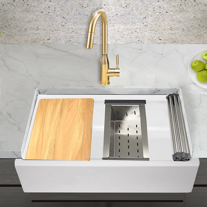 Nantucket Sinks DELUXECOLANDERPR17 Stainless Steel Colander with Rubber ...